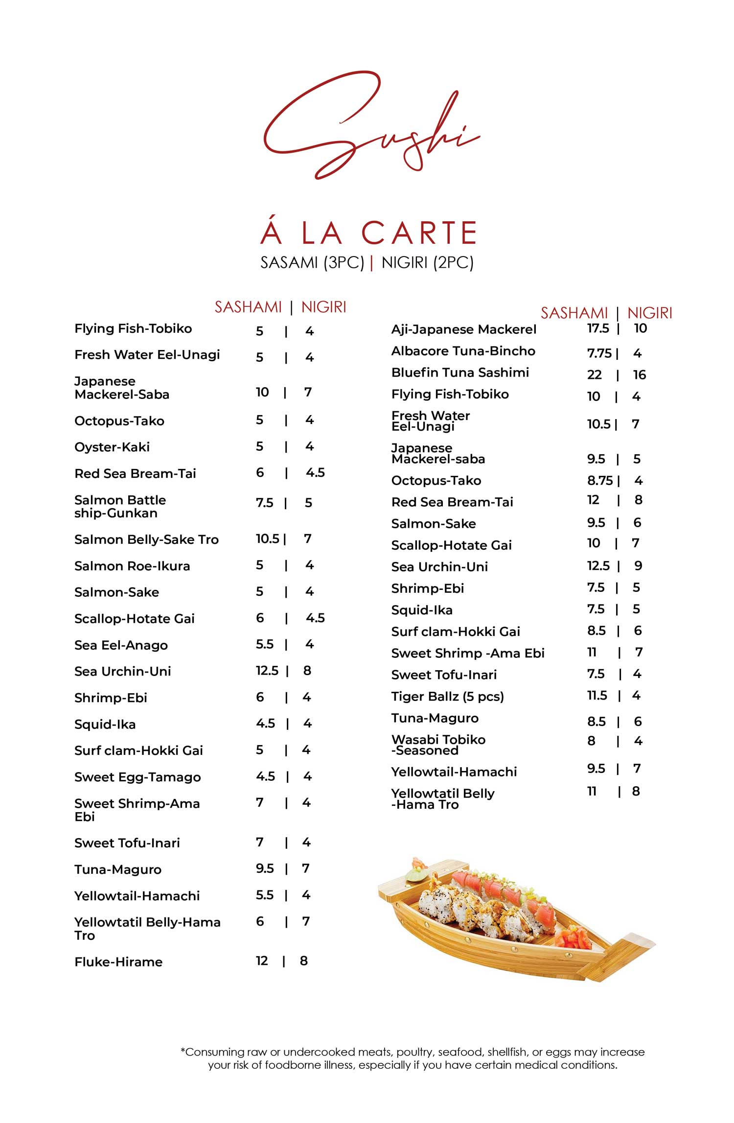 Sushi A La Carte – Origami Tiger Sushi