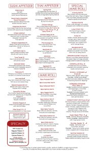 Menus – Origami Tiger Sushi